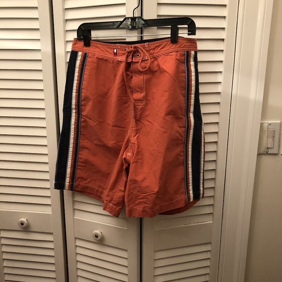 Tommy Hilfiger | Swim | Tommy Hilfiger Men Orange Rust Swim Trunks ...